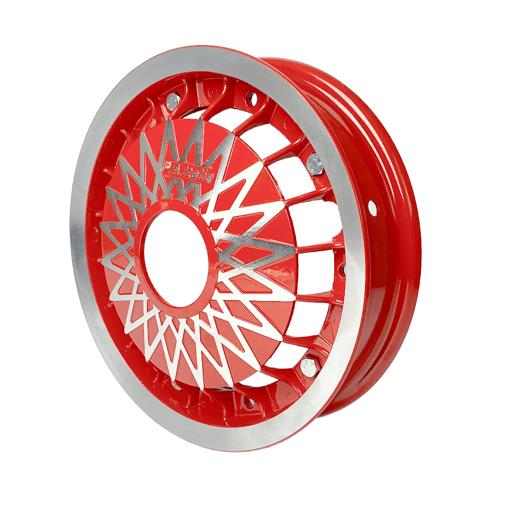 F.A. ITALIA Vespa Spoked Split Red Rim (2.10x10) PX, T5, LML, RALLY, G